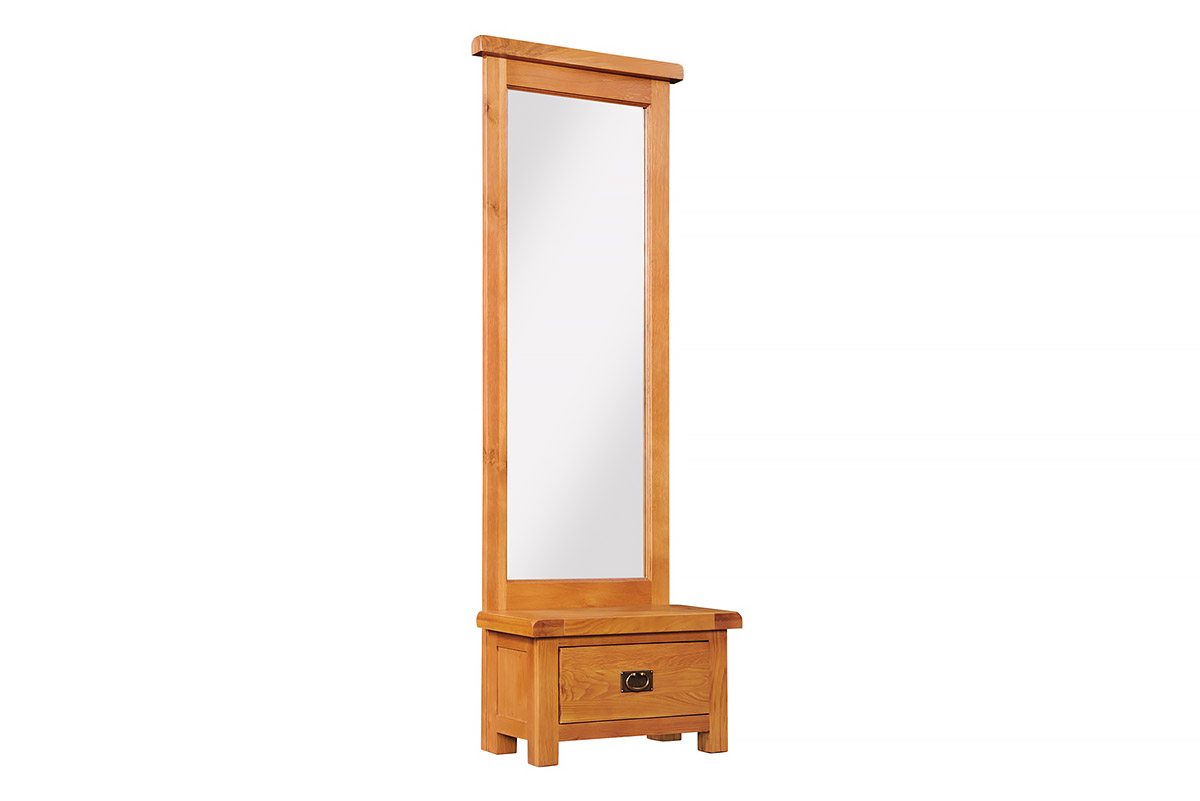 Kingston Cheval Mirror - Oak Finish