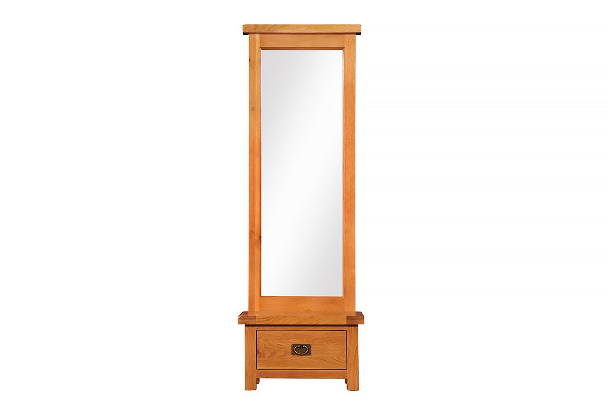 Kingston Cheval Mirror - Oak Finish