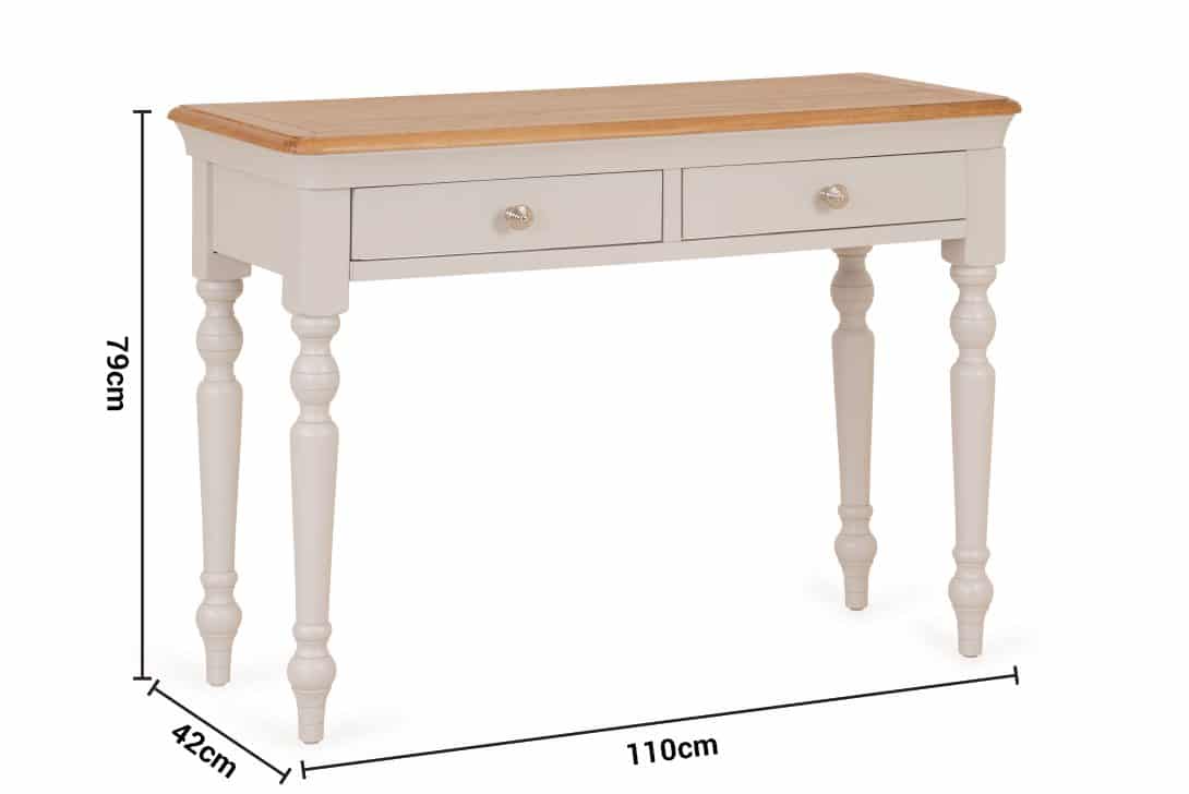 Brighton Light Grey Oak 2 Drawers Dressing Table - Michael Murphy Home ...