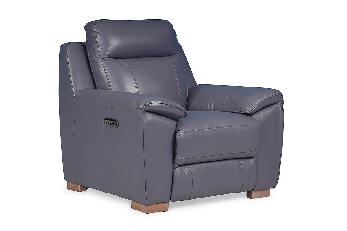 Java Grey Leather Armchair Electric Recliner - Michael Murphy Home ...