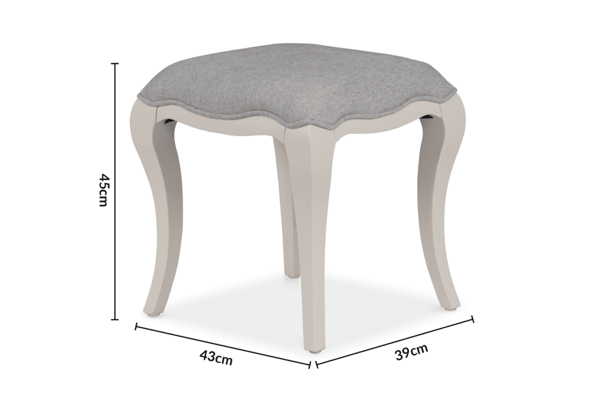 Newport Light Grey Dressing Stool - Michael Murphy Home Furnishing