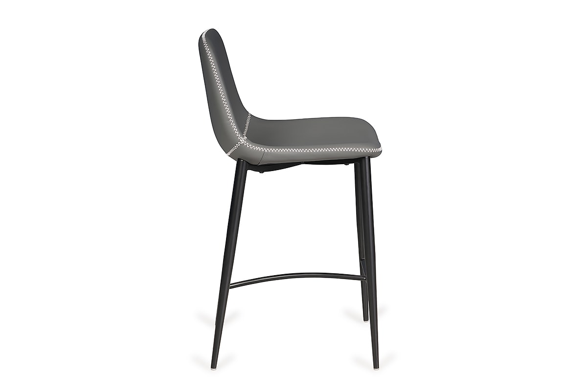Gala Grey Leather Bar Stool - Archives
