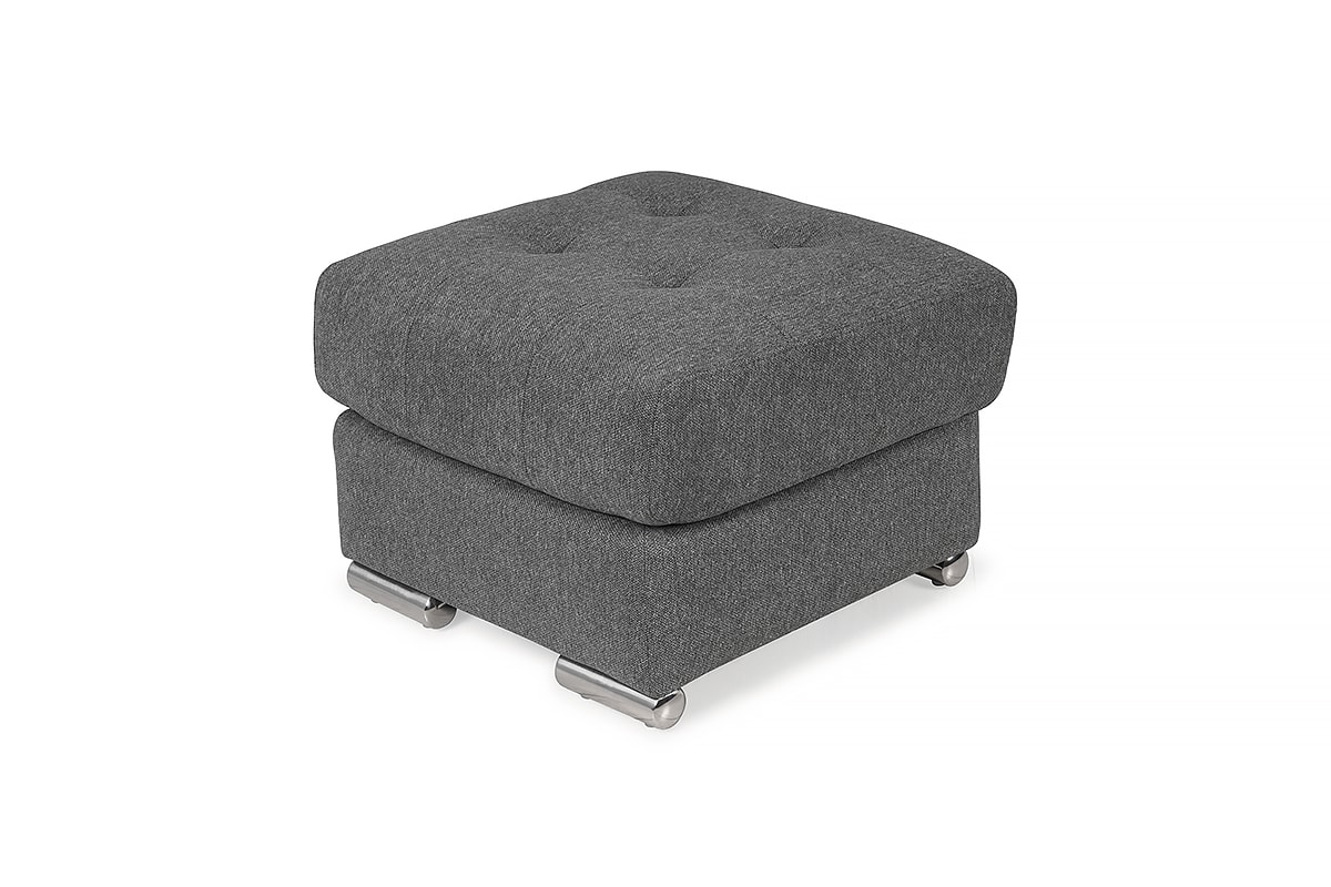 Jackson Dark Grey Fabric Footstool - Michael Murphy Home Furnishing