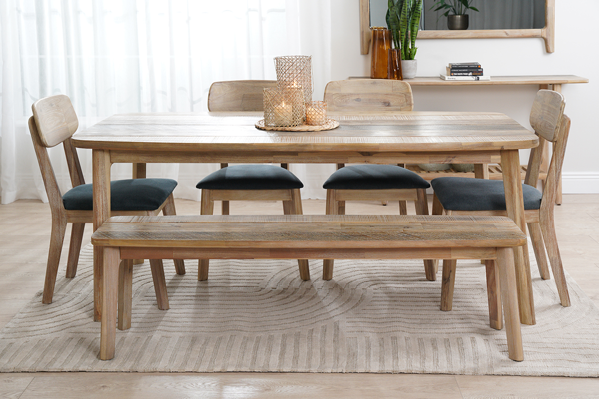 Ellis Whitewash Dining Table 1.8m - Michael Murphy Home Furnishing