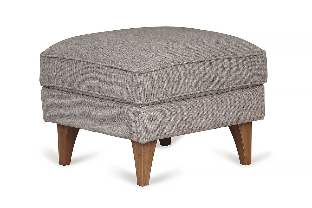Charm Light Grey Fabric Footstool - Michael Murphy Home Furnishing