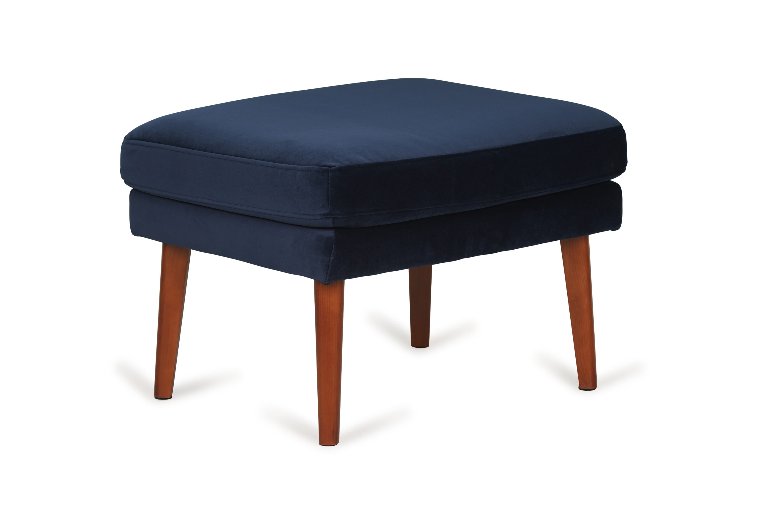 Rose Navy Velvet Footstool - Michael Murphy Home Furnishing