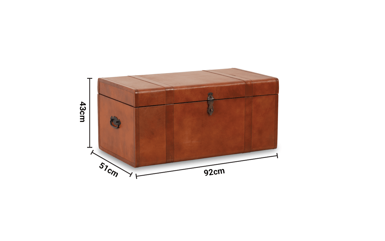 Vintage New York Brown Leather Trunk - Archives