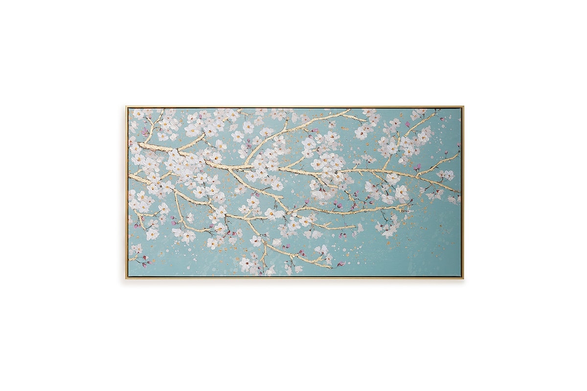 Cherry Blossom Breeze Artwork 140x70cm - Michael Murphy Home Furnishing