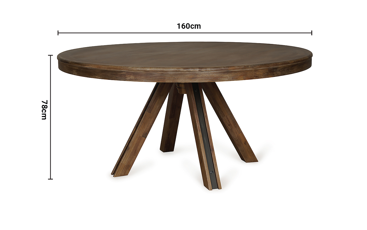 Lex Brown Round Dining Table - Michael Murphy Home Furnishing